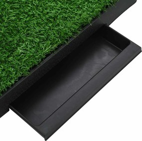 Toaleta pro psy s nádobou a umělou trávou zelená 63x50x7 cm WC 170766