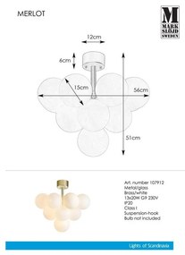 Stropní svítidlo Markslöjd Merlot Plafond Brass 13L