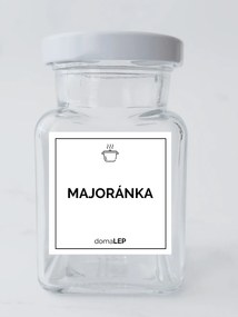 Samolepka na kořenky MAJORÁNKA bílá 5 × 5 cm tučné písmo