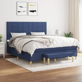 Box spring postel s matrací modrá 180x200 cm textil 3137179