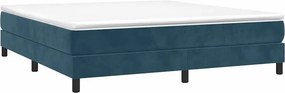 Box spring postel s matrací tmavě modrá 160x200 cm samet 3144343
