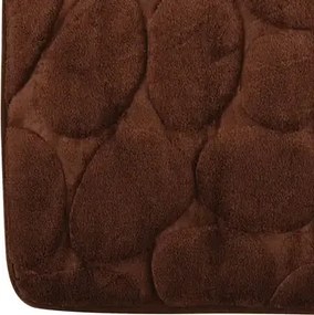 MSV PEBBLES koupelnová předložka 40 x 60 cm hnědá / Polyester, PU pěna