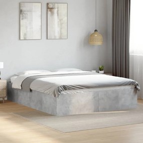Rám postele betonově šedý 150 x 200 cm kompozitní dřevo 3281010