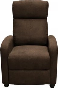 Masážní polohovací křeslo s podnožkou hnědé Deluxe