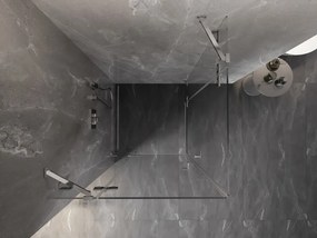 Mexen Lunar Duo výklopný sprchový kout 95 x 95 cm, 8mm čiré sklo, chromový profil, 834-095L-095P-01-00