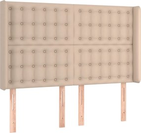 Box spring postel matrace a LED cappuccino 140x200cm umělá kůže 3139390