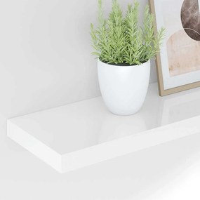 Plovoucí nástěnné police 4 ks lesklé bílé 60x23,5x3,8 cm MDF 323750