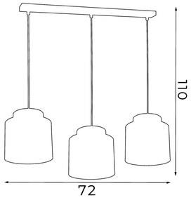 Lustr na lanku FRODI 3xE27/60W/230V černá