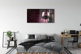 akrylový obraz Láhev a sklenici FINA 125x50 cm