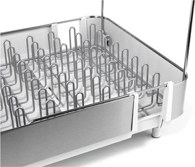 Nastavitelný plastový odkapávač ve stříbrné barvě 35,5x38 cm Extend Steel Plus – Joseph Joseph