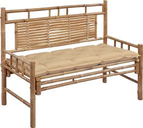 Zahradní lavice s poduškou 120 cm bambus 3063894