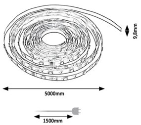 Rabalux 79021 - LED RGBW Stmívatelný pásek STRIP LED/21W/230V 5 m IP67 + DO