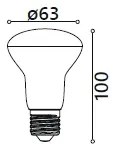 MILIO LED žárovka R62 - E27 - 12W - 1000 lm - teplá bílá