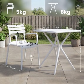 Sada zahradního nábytku Avena se 2 židlemi – bílá