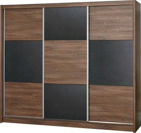STO Šatní skříň CORDOBA 255 cm, Dub Sterling / Beton