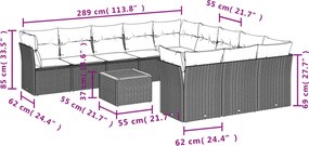 12dílná zahradní sedací souprava s poduškami béžová polyratan 3223910