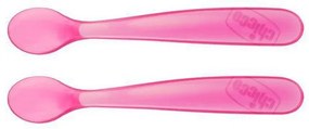Chicco Lžička silikonová 2 ks Růžová