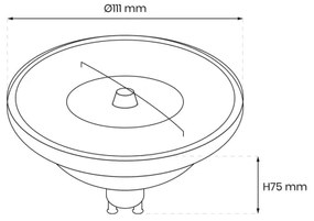 LED Stmívatelná žárovka AR111 GU10/10,5W/230V 3000K