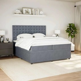 Box spring postel s matrací tmavě šedá 200x200 cm samet 3294743