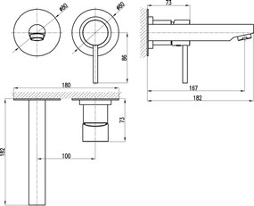 Slezák - RAV Umyvadlová baterie podomítková s tělesem SEINA - , Metal grey kartáčovaná