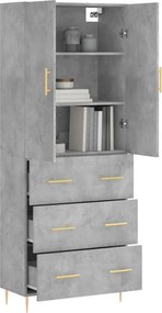 Skříň highboard betonově šedá 69,5x34x180 cm kompozitní dřevo 3195839