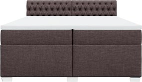 Box spring postel s matrací tmavě hnědá 200x200 cm textil 3286005