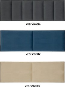 Casarredo - Komfort nábytek Postel GRAUS 180x200 s čalouněným čelem, výběr barev | potah: venus-velvet-2928,Vyberte si vzor čela z obrázku:: ZG002,barva: buk-moření-grey