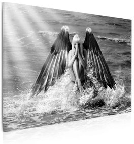 Malvis ® Obraz Modlitba andělům černobílá Velikost (šířka x výška): 150x100 cm