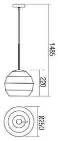 Redo 01-1410 závěsné svítidlo Anaru matně zelené, E27, ø25cm