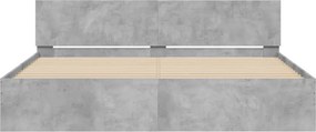 Rám postele s čelem a LED osvětlením betonově šedý 200 x 200 cm 3207584