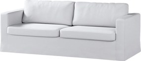 Potah na pohovku IKEA Karlstad 3-místná, nerozkládací, dlouhý barva bílá látka pletený vzor