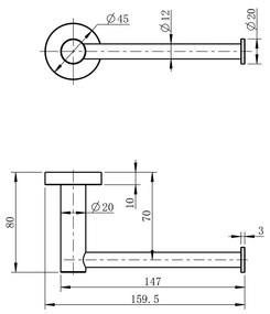 Sapho XR723B X-Round držák toaletního papíru, bez krytu, černá