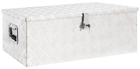 Úložný box stříbrný 90 x 47 x 33,5 cm hliník 152254