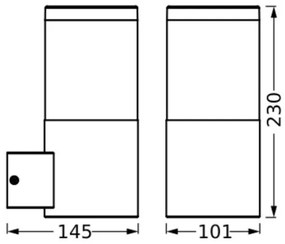 Ledvance - Venkovní nástěnné svítidlo EBRO 1xE27/20W/230V IP44