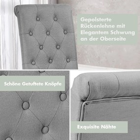 Costway Sada 2 knoflíkových všívaných jídelních židlí Polstrované