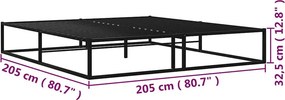 Rám postele černý kov 200 x 200 cm 324791