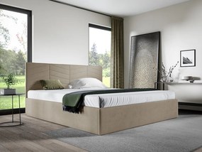 Eka Čalouněná postel ANNA 140x200 cm Barva látky Trinity: Černá (Trinity 2316), Úložný prostor: Bez úložného prostoru