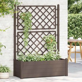 Zahradní truhlík s treláží 100 x 43 x 142 cm PP mokka 313984