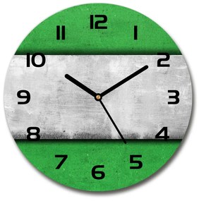 Wallmuralia Skleněné hodiny kulaté Zelená zeď fi 30 cm