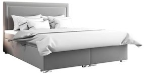 Čalouněná postel Briony 180x200, stříbrná, vč. matrace a topperu