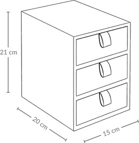 Bambusový organizér NILA se 3 šuplíky, 21 cm