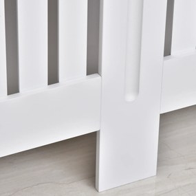 HOMCOM MDF Kryt Radiátoru se Šprušlemi, Kryt Radiátoru pro Domov a Kancelář, 152x19x81 cm, Bílý