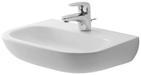 Duravit D-Code - Umývátko Med, 1 otvor pro armaturu propíchnutý, 45 x 34 cm, bílé 07074500002