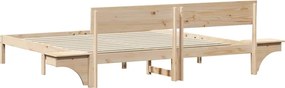 Rám postele s čelo Hnědá 200 x 200 cm Masivní borové dřevo 3385748