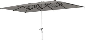 Outsunny Dvousedlový Slunečník s Kličkou 451 x 264 cm, UV Ochrana 50+, windproof Zahradní Slunečník, Balkonový Slunečník, Hliníkový Trhací Slunečník p