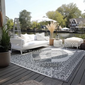ELLE Decoration, Kusový koberec Gemini 106023 Silver z kolekce Elle – na ven i na doma, 80x150, šedá, chodba / předsíň