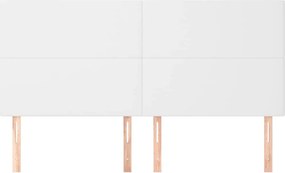 Čelo postele bílé 200 x 5 x 118/128 cm umělá kůže 3116161