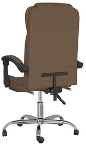 Polohovací kancelářská židle hnědá textil - Default Title