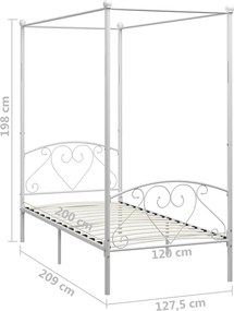 Rám postele s nebesy bílý kovový 120 x 200 cm 284428