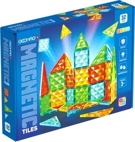 GEOMAG Magnetická stavebnice Magnetic Tiles / 32 dílků / od 3 let